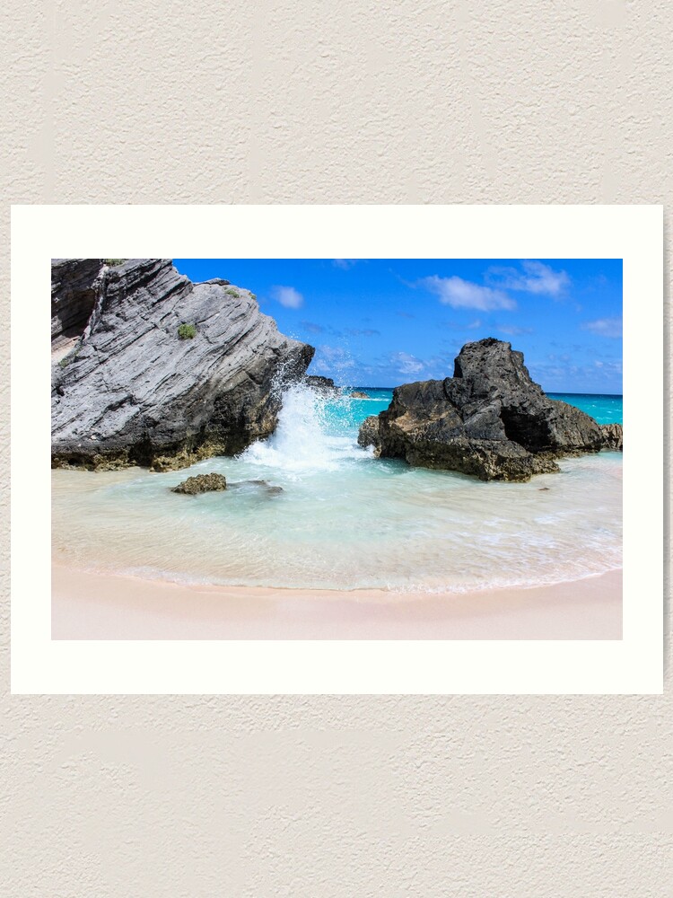 "Bermuda, Pink Sand Beaches, Blue Ocean" Art Print for Sale by ...