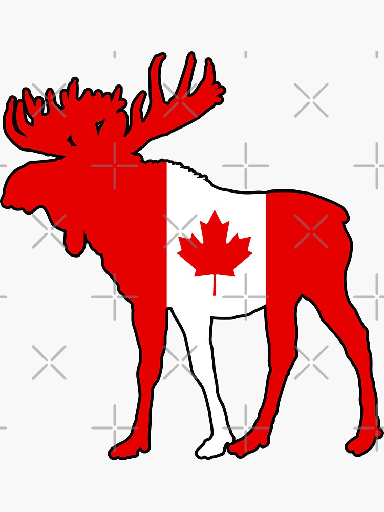 "Canada Flag Moose" Sticker for Sale by Elmokh | Redbubble
