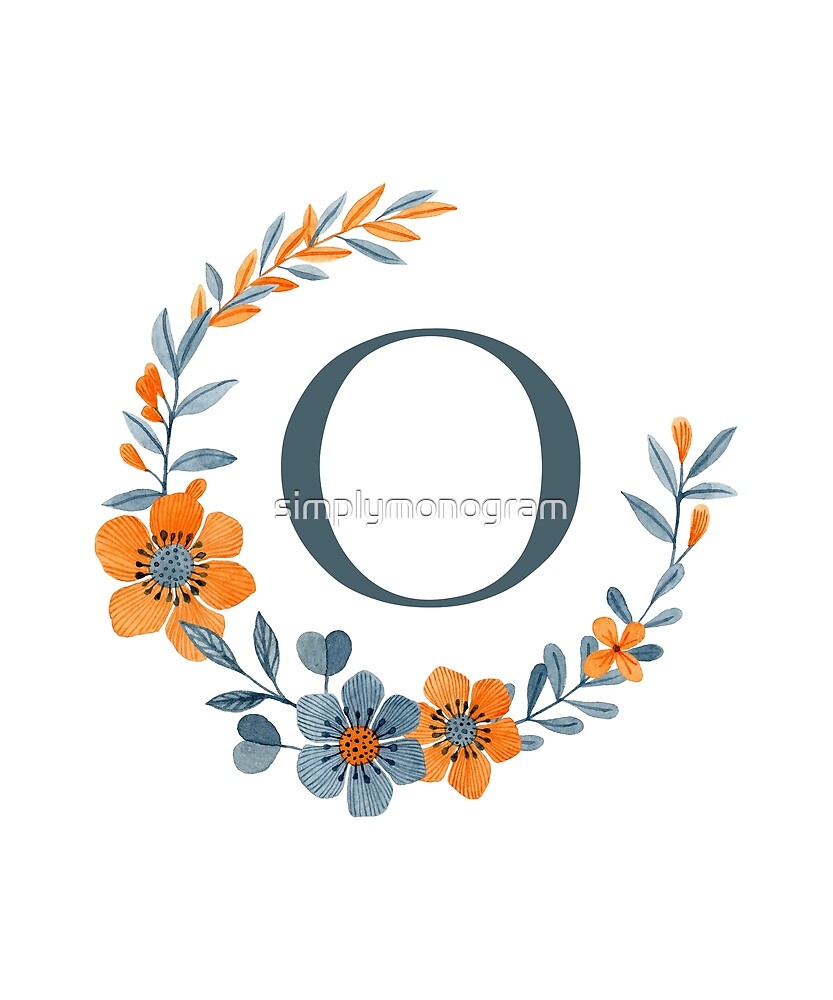 "Monogram O Autumn Orange Floral" by simplymonogram | Redbubble