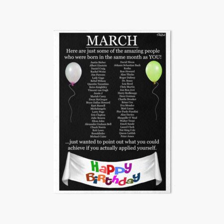 "Famous March birthdays" Art Board Print for Sale by mmadcomics | Redbubble