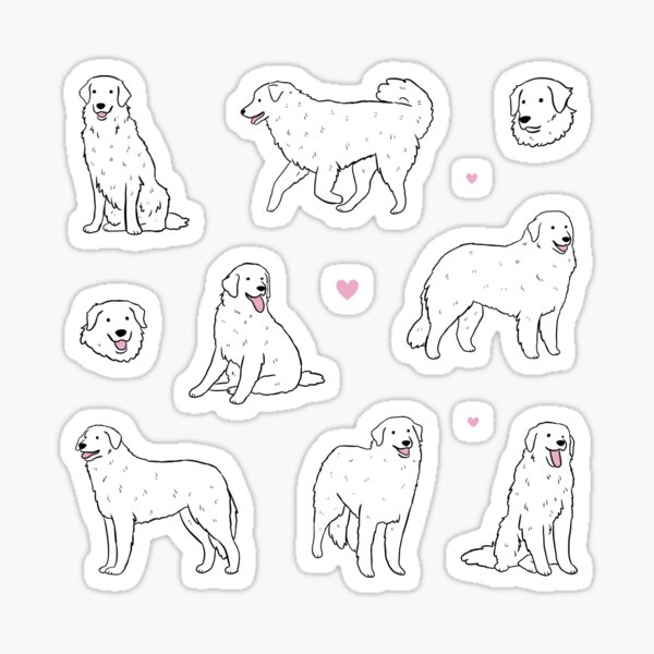 "Kuvasz cute dog pack" Sticker for Sale by Yarafantasyart | Redbubble
