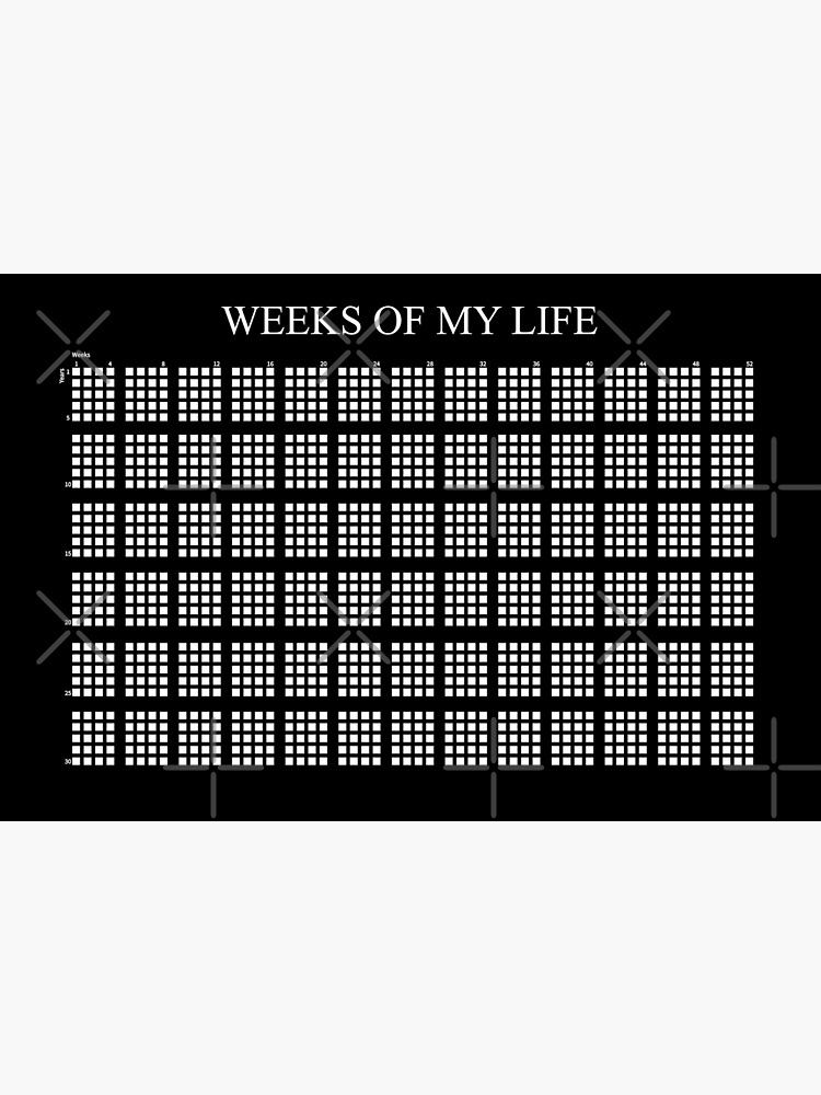 " 30 Years Weeks of My Life Black Background landscape - Life Calendar ...