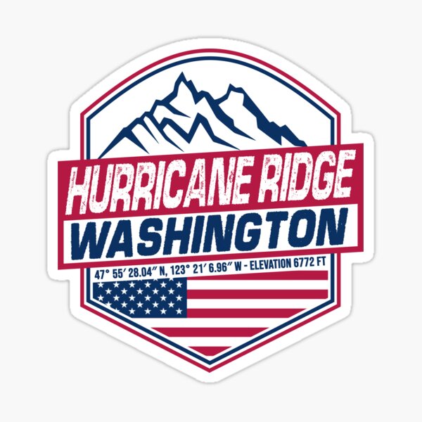 "Hurricane Ridge Hiking Cycling Running Washington" Sticker for Sale by ...