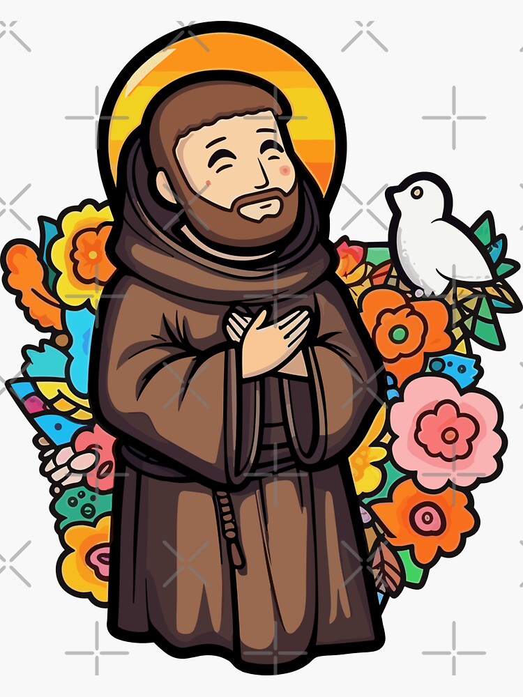 Pegatina for Sale con la obra «San Francisco de Asís Naturaleza y Medio Ambiente» de ...