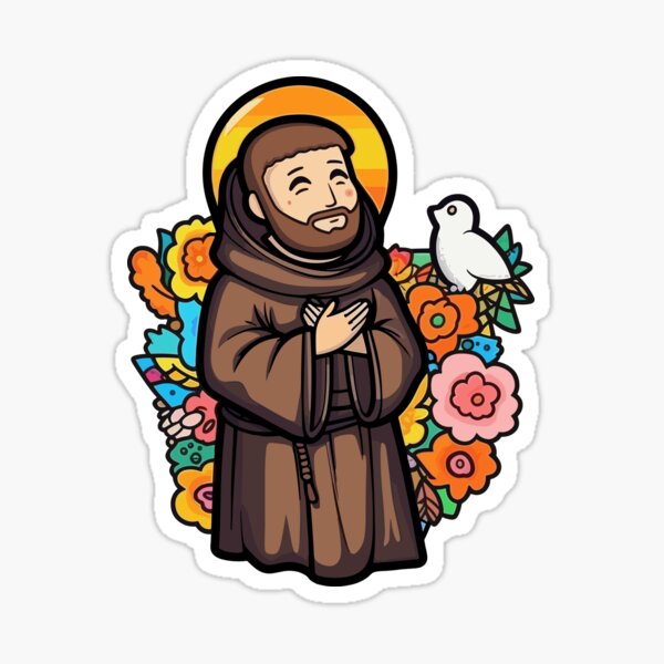 Pegatina for Sale con la obra «San Francisco de Asís Naturaleza y Medio Ambiente» de ...