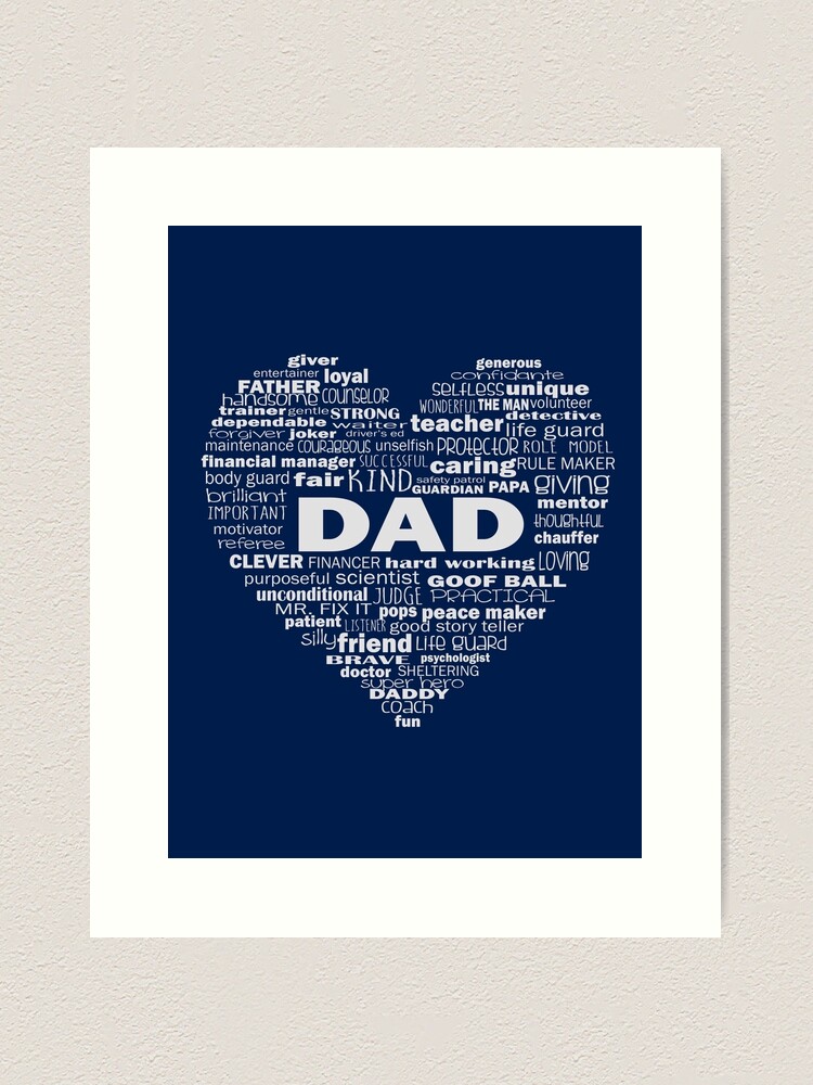 Dad Word Art Heart