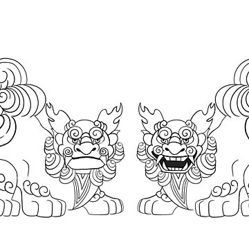 "Okinawan shisa" Sticker for Sale by Mochib | Redbubble