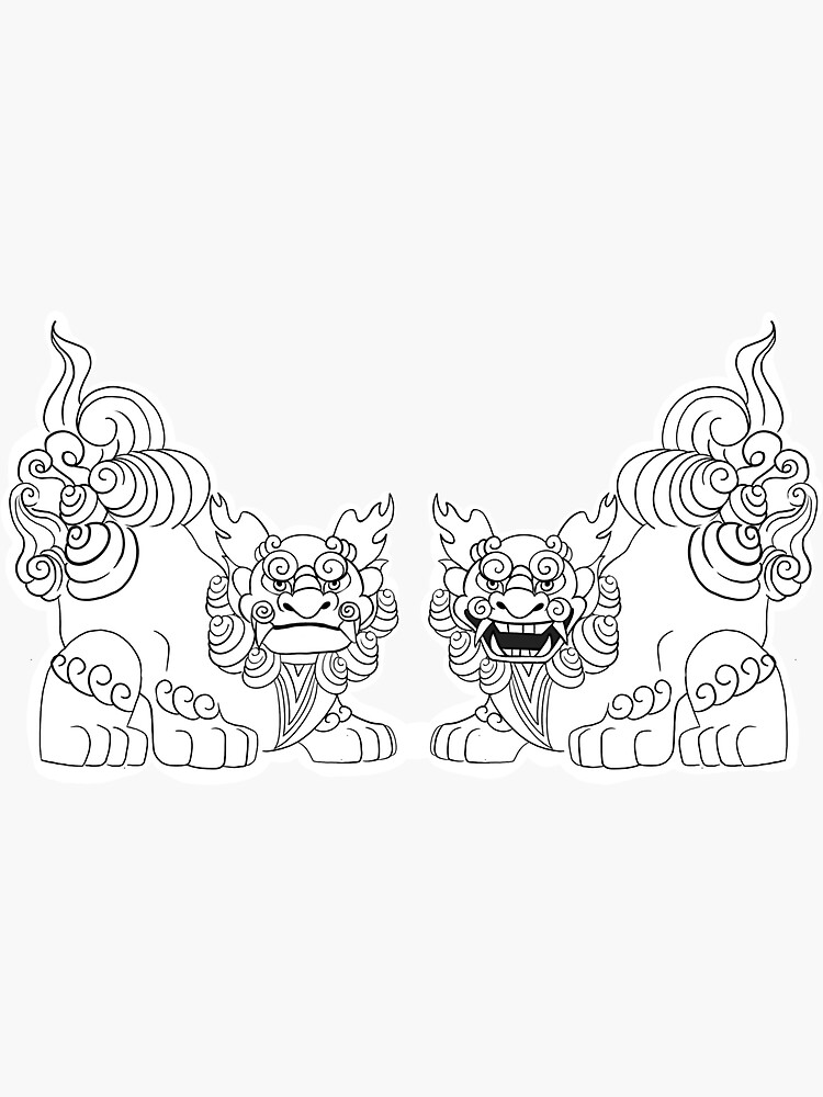 "Okinawan shisa" Sticker for Sale by Mochib | Redbubble