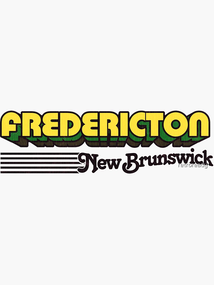 "Fredericton, New Brunswick | Retro Stripes" Sticker by retroready ...