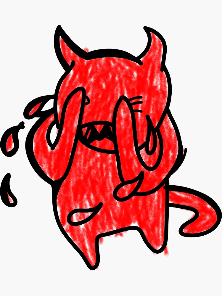"Crying Devil" Sticker for Sale by QueenNerdco | Redbubble