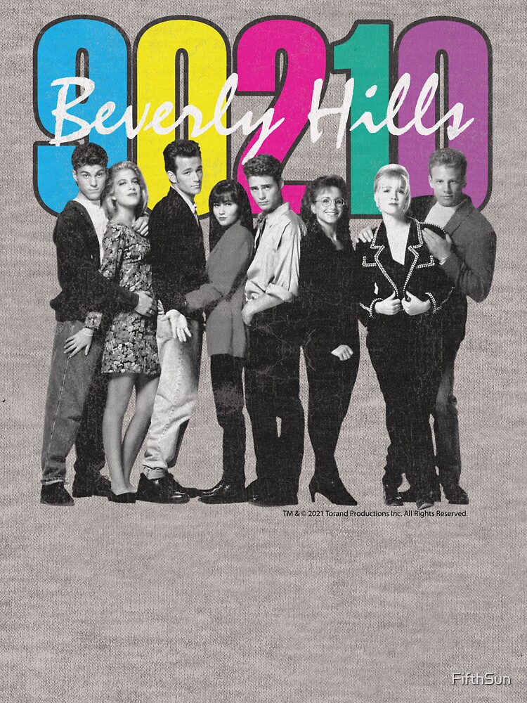 "Beverly Hills, 90210 Vintage Rainbow Color Retro Logo" Essential T ...