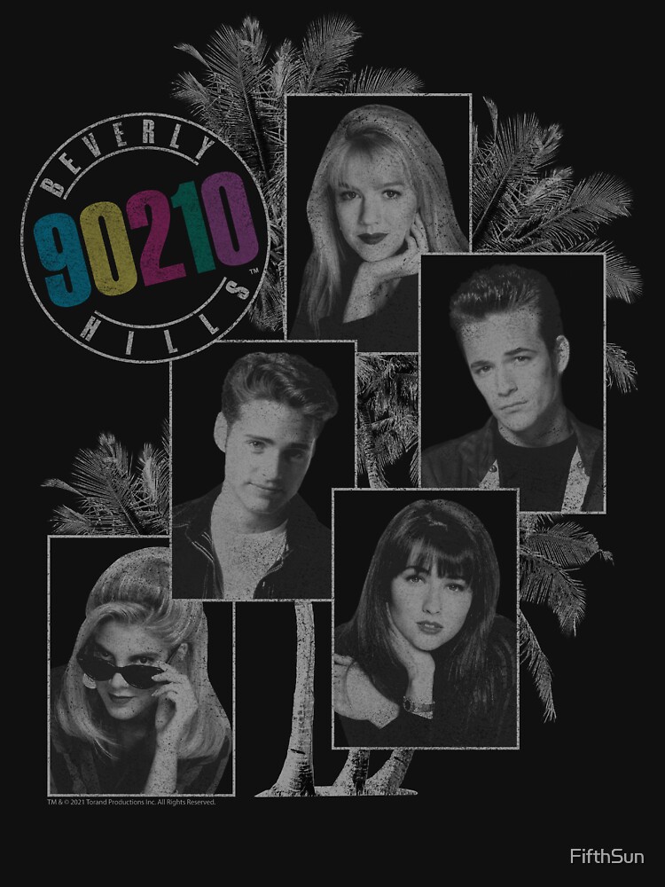 "Beverly Hills, 90210 Distressed Retro Class Photo Collage" Classic T ...