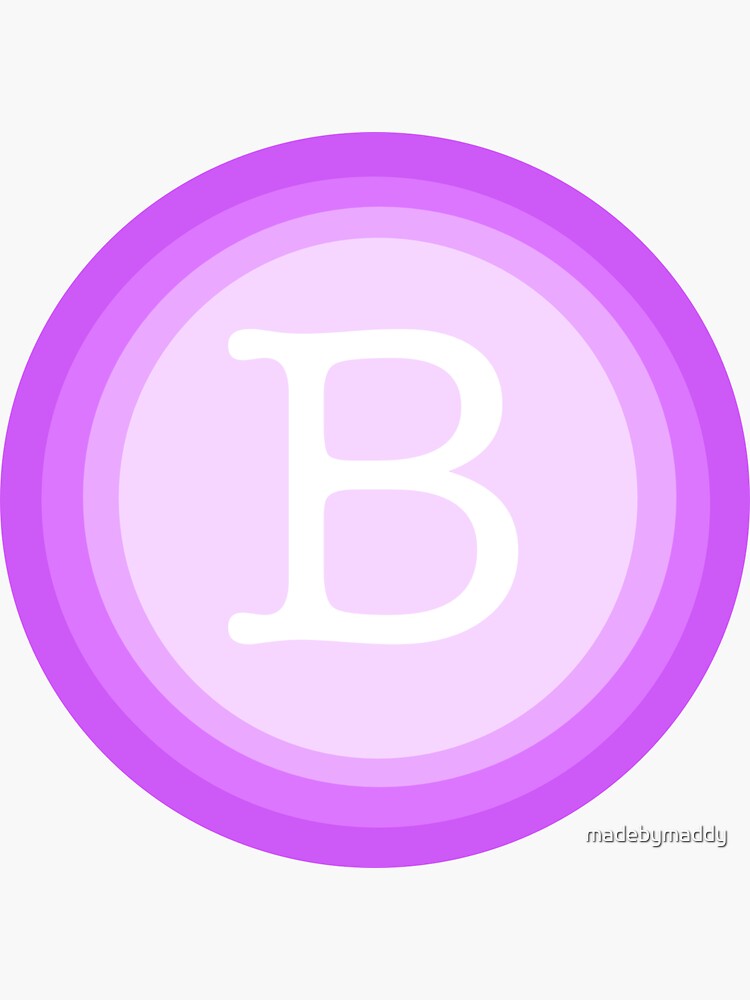 "Purple letter B" Sticker by madebymaddy | Redbubble