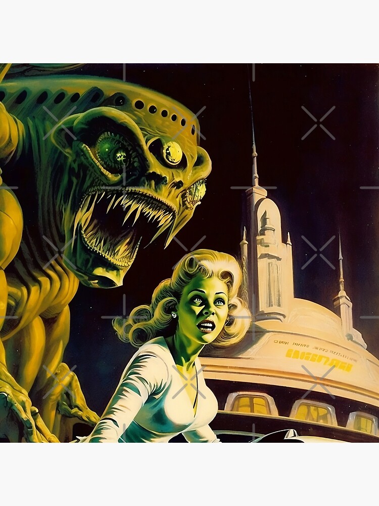 "Alien Invasion Art: Vintage Sci-Fi Painting" Poster for Sale by Steven ...