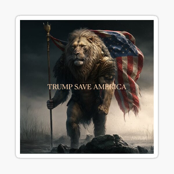 "MAGA Lion in Swamp Trump Save America 2024" Sticker for Sale by ...