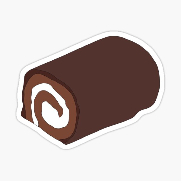 "Roll Cake Chocolate Swiss" Sticker for Sale by Eathusiast | Redbubble
