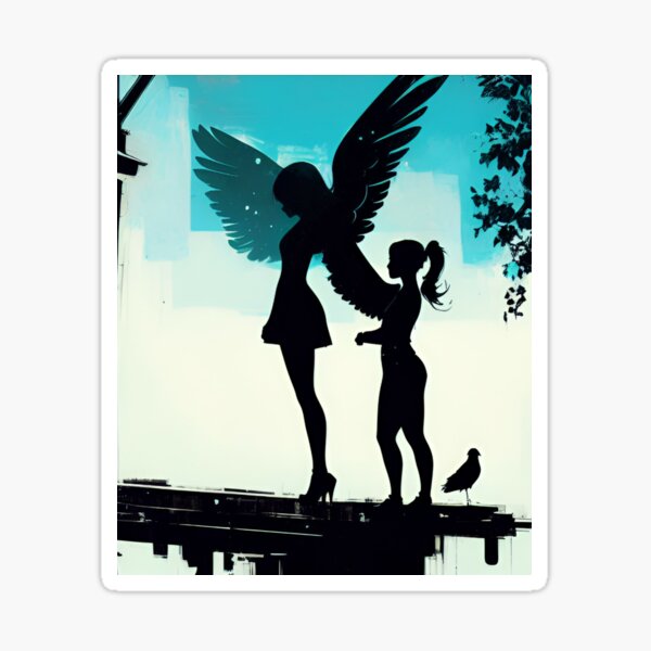 "vintage silhouette angel" Sticker for Sale by ManikRaja | Redbubble