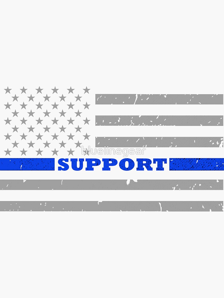 "Thin Blue Line Support Flag" Sticker for Sale by bluelinegear | Redbubble
