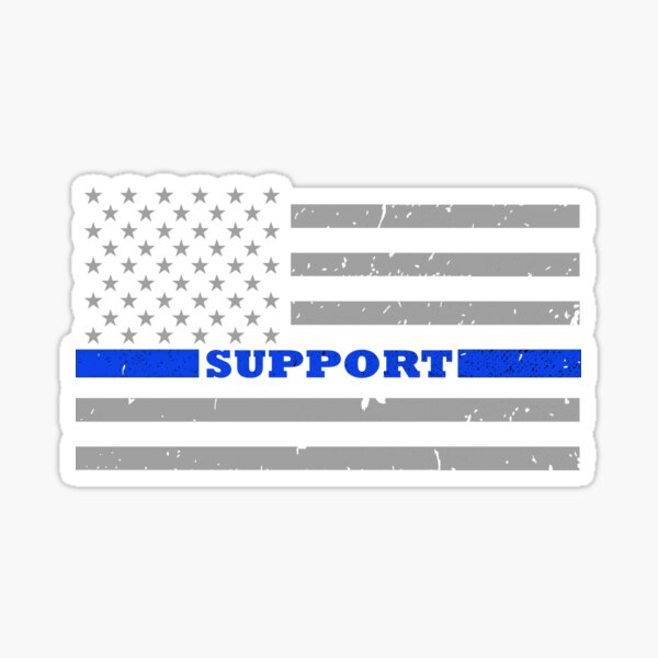 "Thin Blue Line Support Flag" Sticker for Sale by bluelinegear | Redbubble