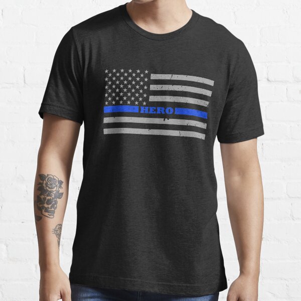 "Thin Blue Line Police Officer Hero" T-shirt for Sale by bluelinegear ...