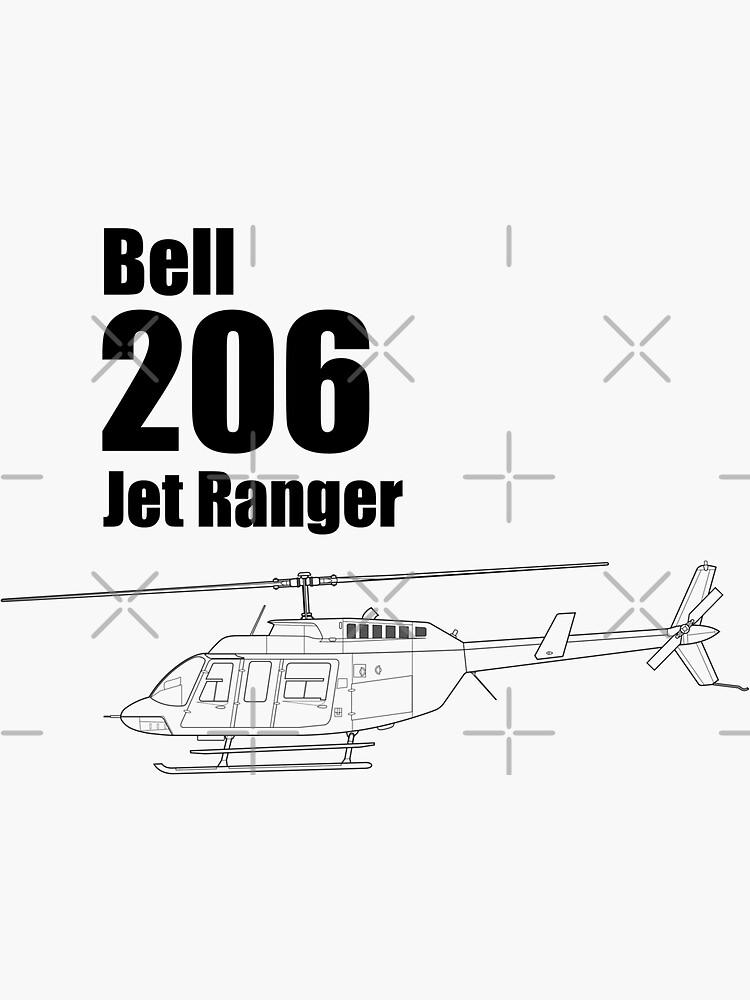 "Bell 206 Jet Ranger" Sticker for Sale by dudutbrito | Redbubble