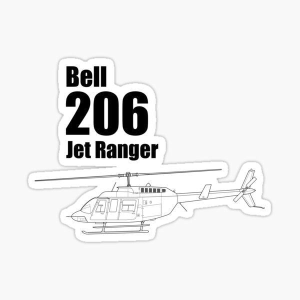 "Bell 206 Jet Ranger" Sticker for Sale by dudutbrito | Redbubble