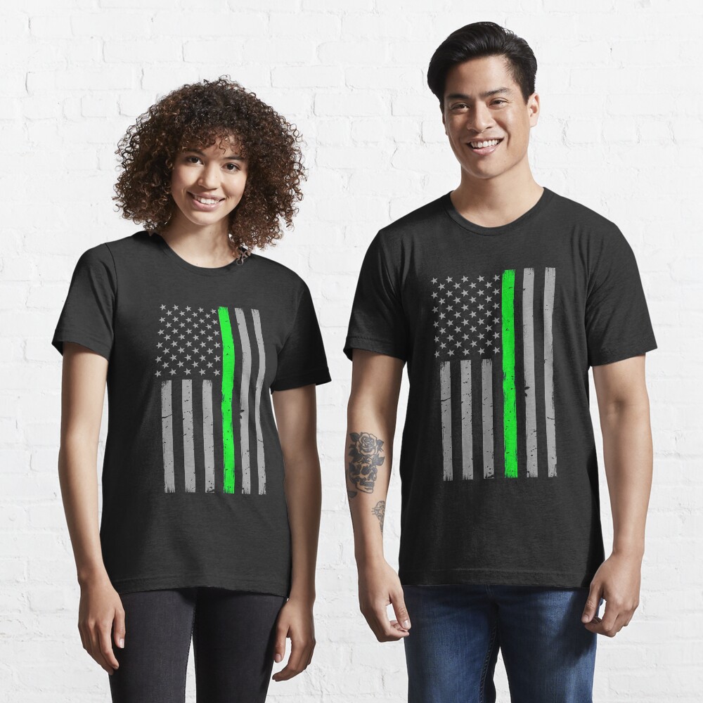 "Thin Green Line American Flag" T-shirt for Sale by bluelinegear ...