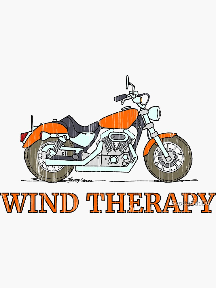 "Motorcycle T-Shirt: WIND THERAPY" Sticker for Sale by ScottyGaaDo ...