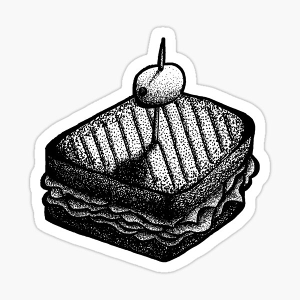 "Stippling Sammich" Sticker for Sale by bobblehead1337 | Redbubble