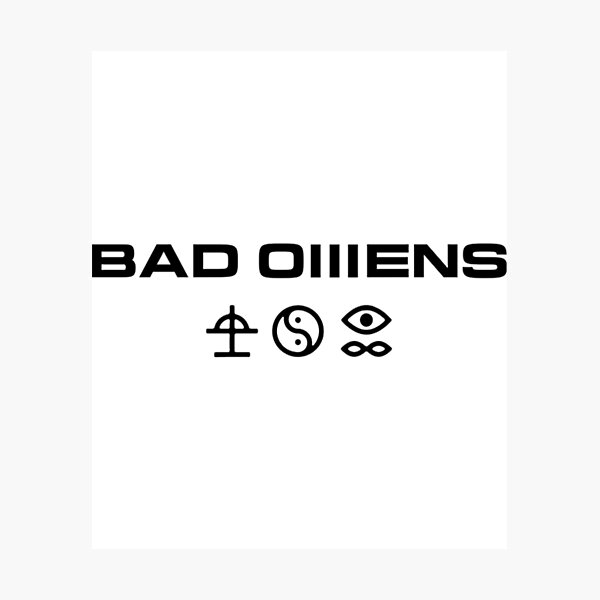 "BAD OMENS Logo + Symbols (Black)" Photographic Print for Sale by DannieConroy | Redbubble