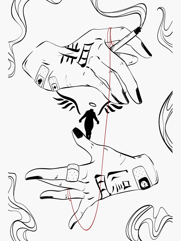 "Hanma hands" Sticker by LaBoiteaMalices | Redbubble