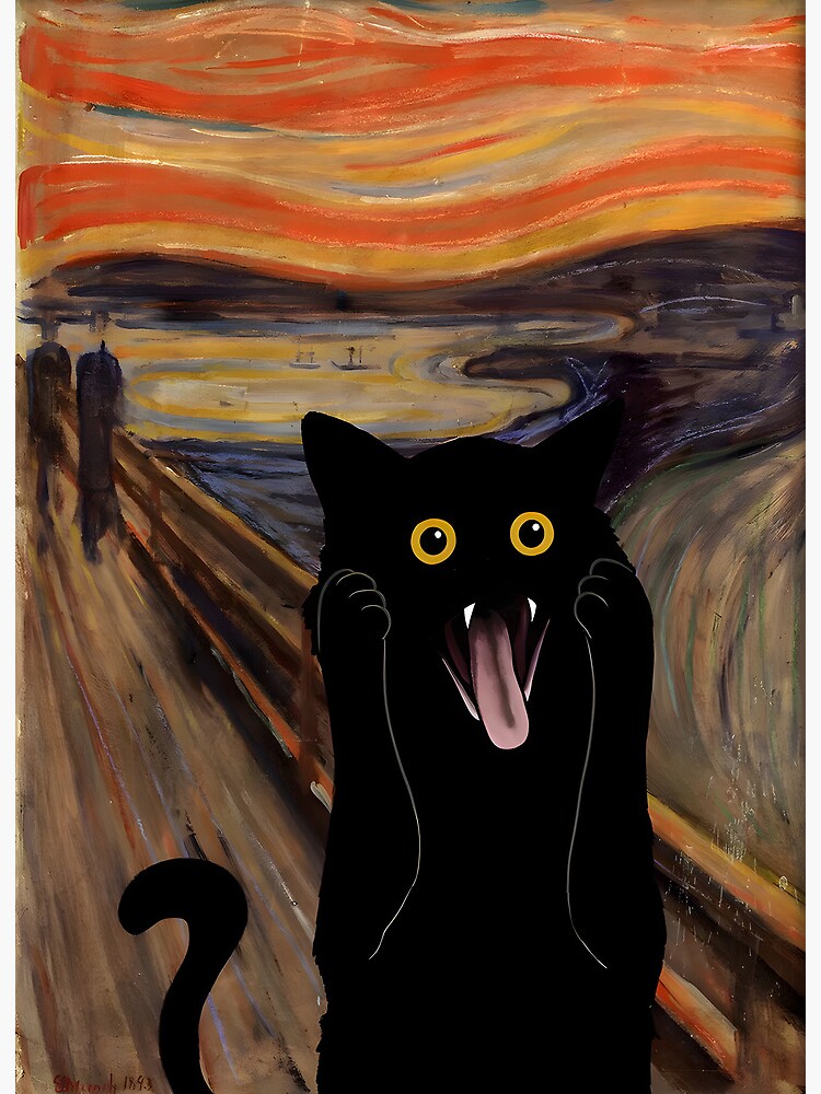 "Cat Poster The Scream Cat" Art Board Print for Sale by outdoorway ...