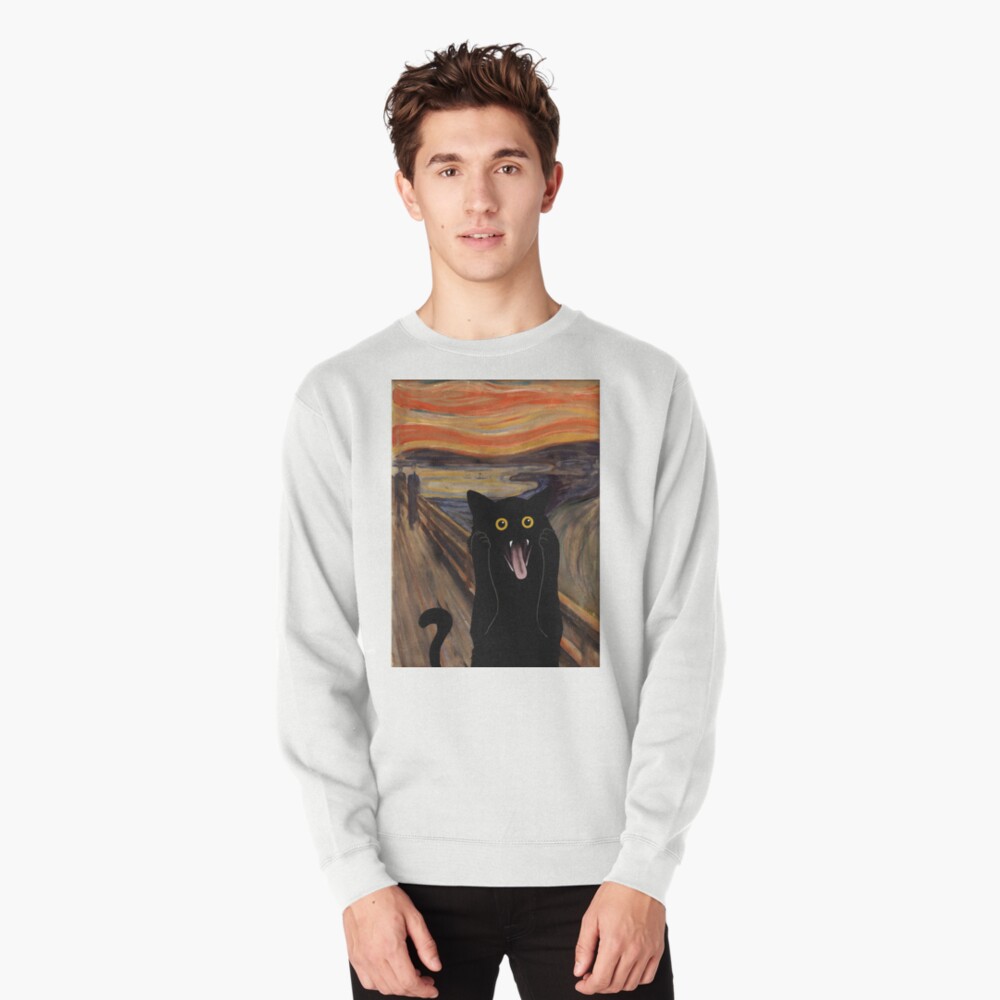 "Cat Poster The Scream Cat" Sticker for Sale by outdoorway | Redbubble