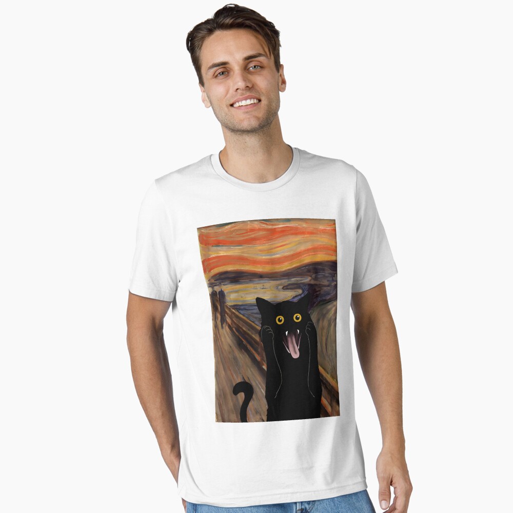 "Cat Poster The Scream Cat" Sticker for Sale by outdoorway | Redbubble