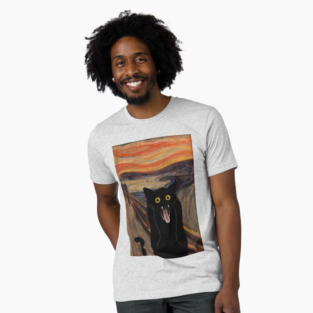 "Cat Poster The Scream Cat" Sticker for Sale by outdoorway | Redbubble