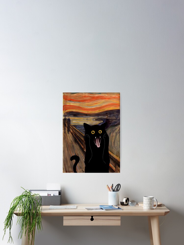 "Cat Poster The Scream Cat" Poster for Sale by outdoorway | Redbubble