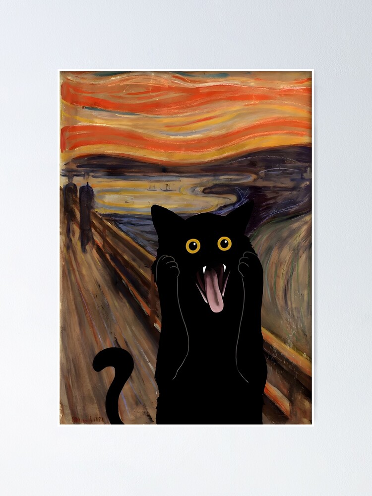 "Cat Poster The Scream Cat" Poster for Sale by outdoorway | Redbubble