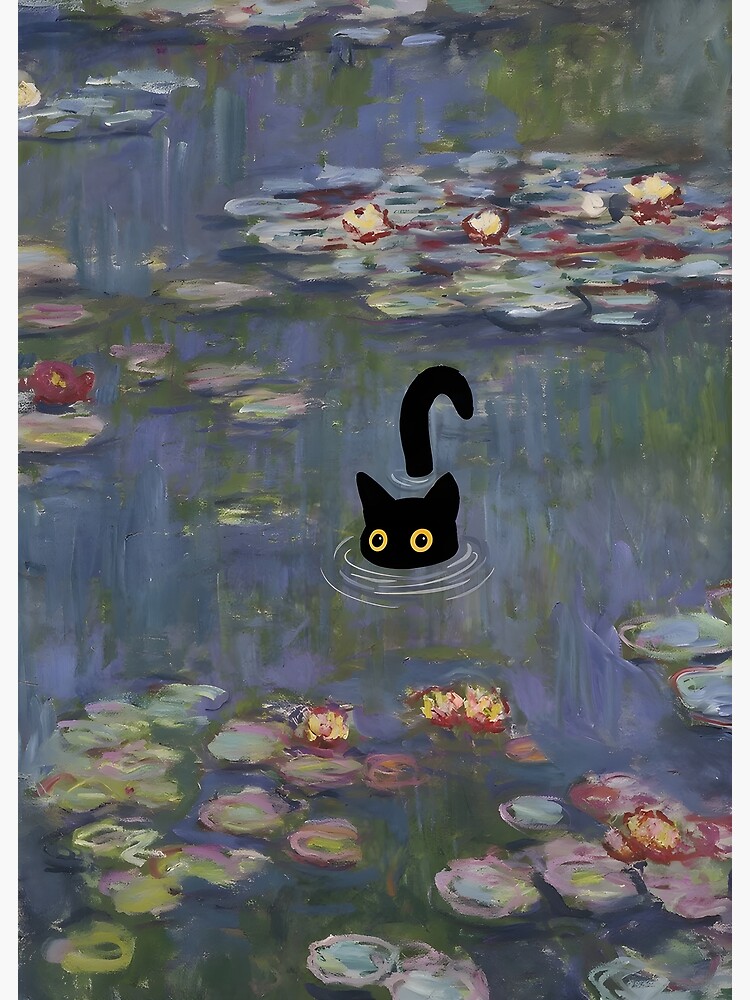 "Cat Print Monet Water Lilies" Poster for Sale by outdoorway | Redbubble