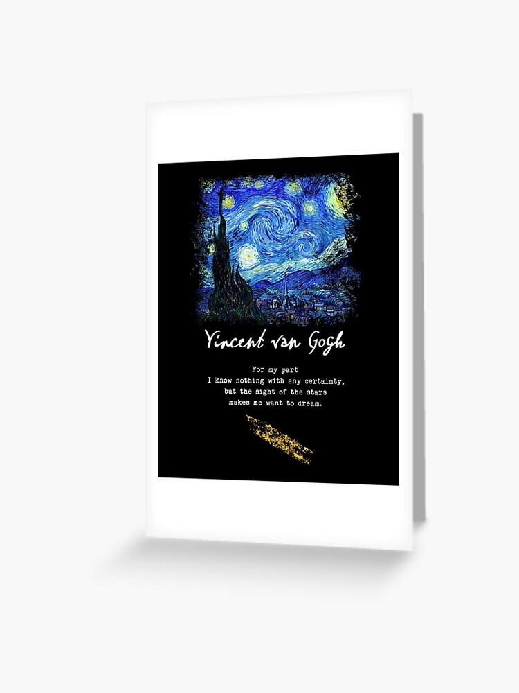 "Vincent Van Gogh "Starry Night", Poem / Quote, Signature." Greeting ...