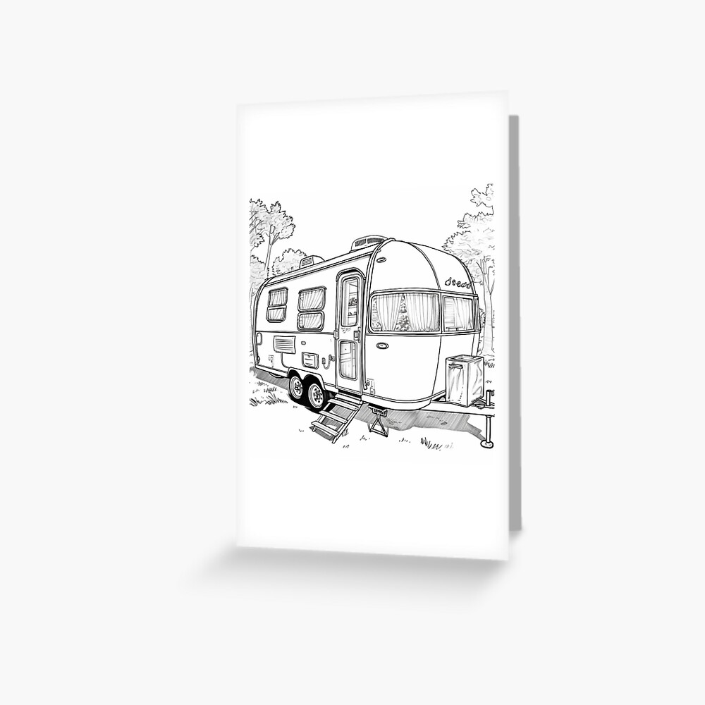 "Travel Trailer camper Coloring Page - Camping Activity Sheet for ...