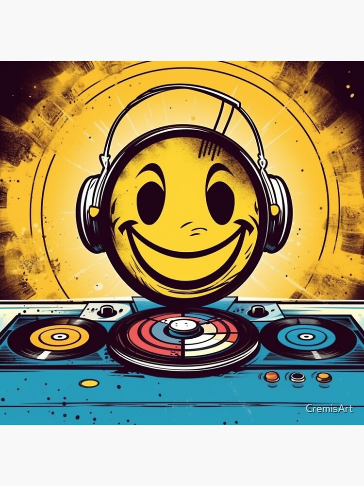 "DJ Smiley Logo, Techno" Sticker for Sale by CremisArt | Redbubble
