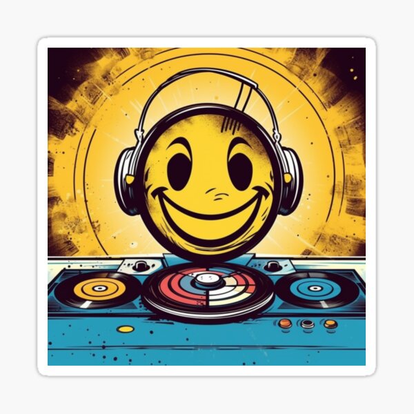 "DJ Smiley Logo, Techno" Sticker for Sale by CremisArt | Redbubble
