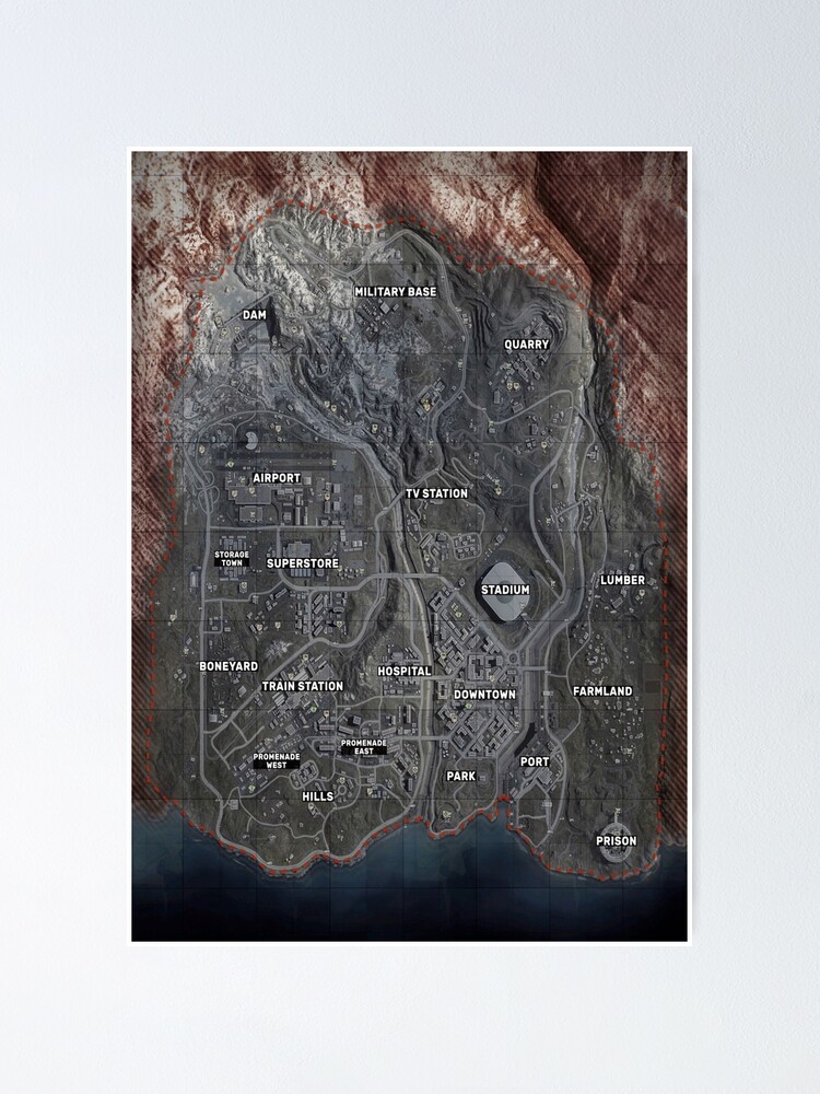"Verdansk Warzone - Warzone Verdansk - Ashika island Map" Poster for ...
