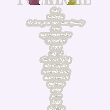 "Taylor Swift folklore track list eras tour art " Sticker for Sale by ...