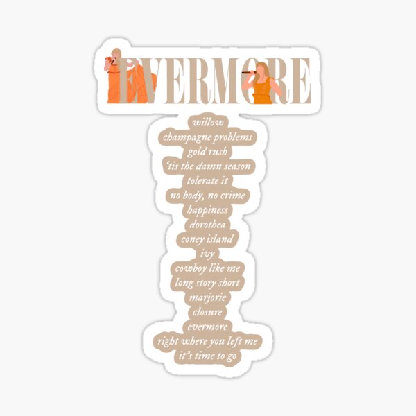 "Taylor Swift evermore track list eras tour art " Sticker for Sale by ...