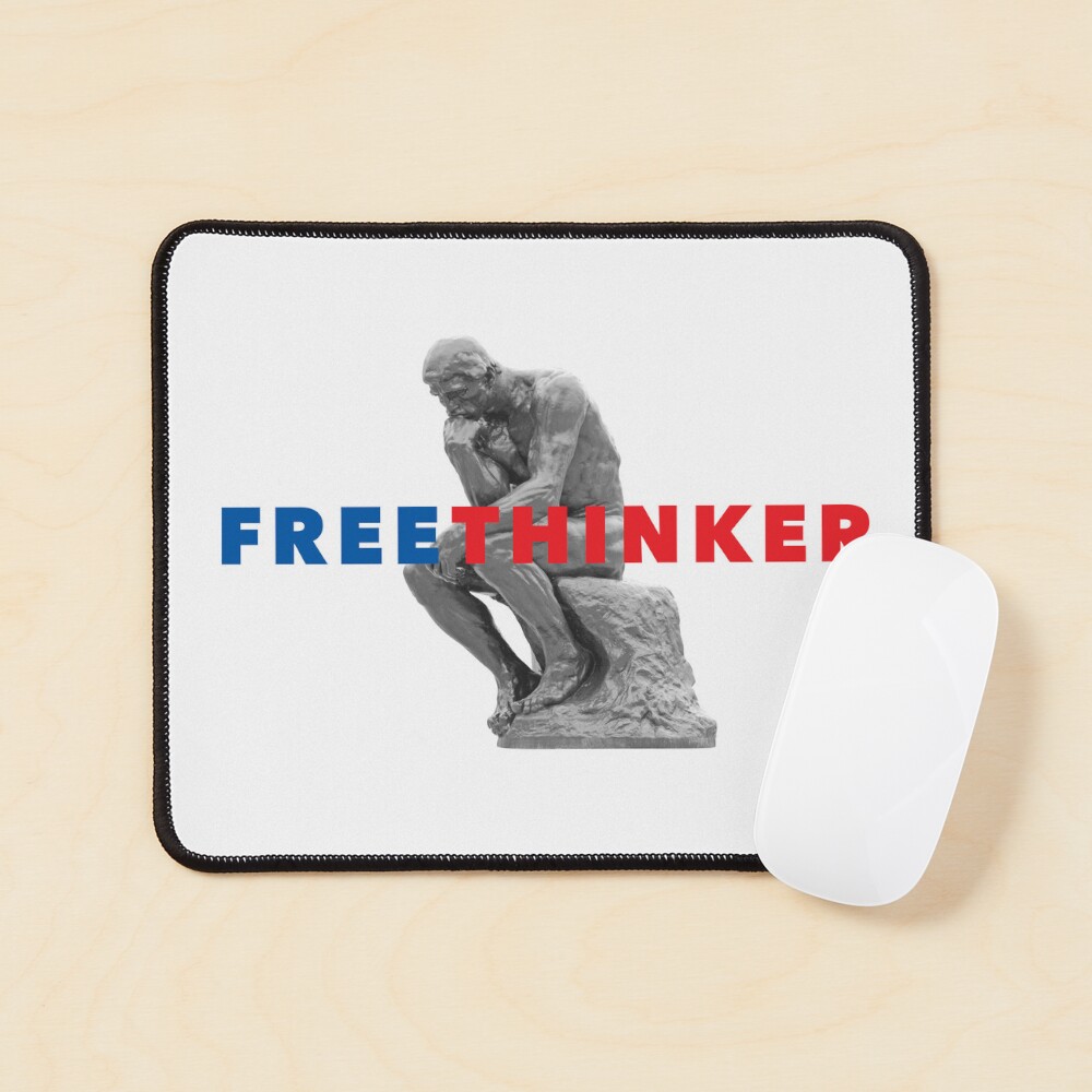 "FREETHINKER with Auguste Rodin "The Thinker" statue" Essential T-Shirt ...