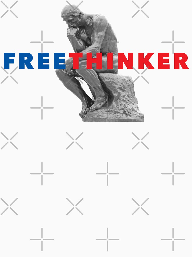 "FREETHINKER with Auguste Rodin "The Thinker" statue" Essential T-Shirt ...
