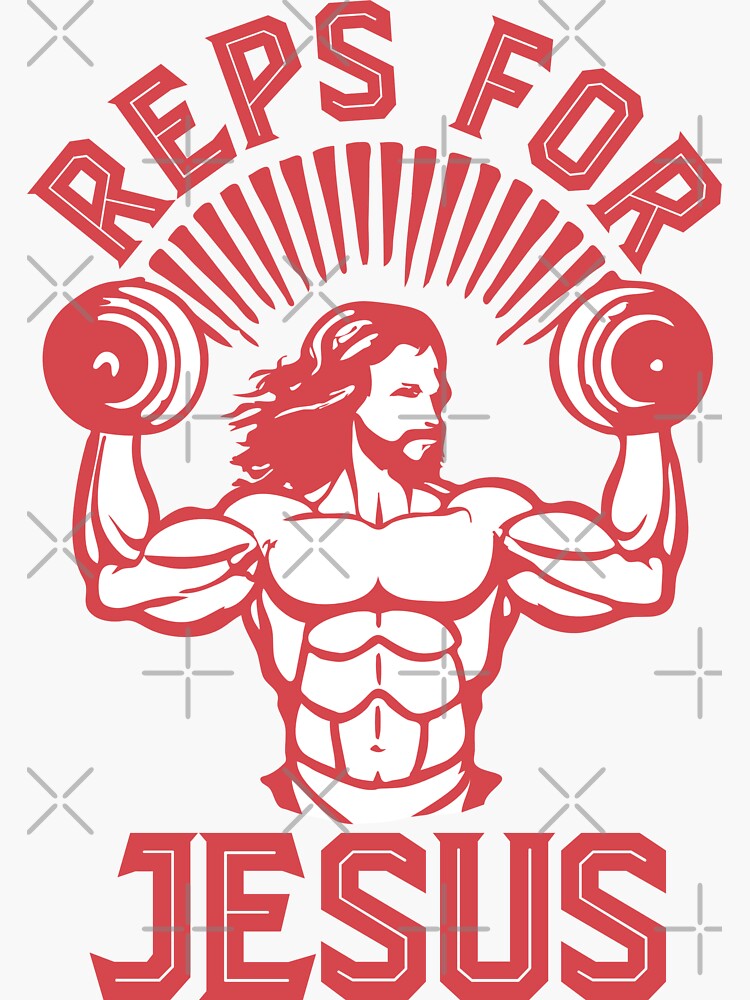 "Reps for Jesus: Motivational Christian Art. Coral Pink" Sticker for ...