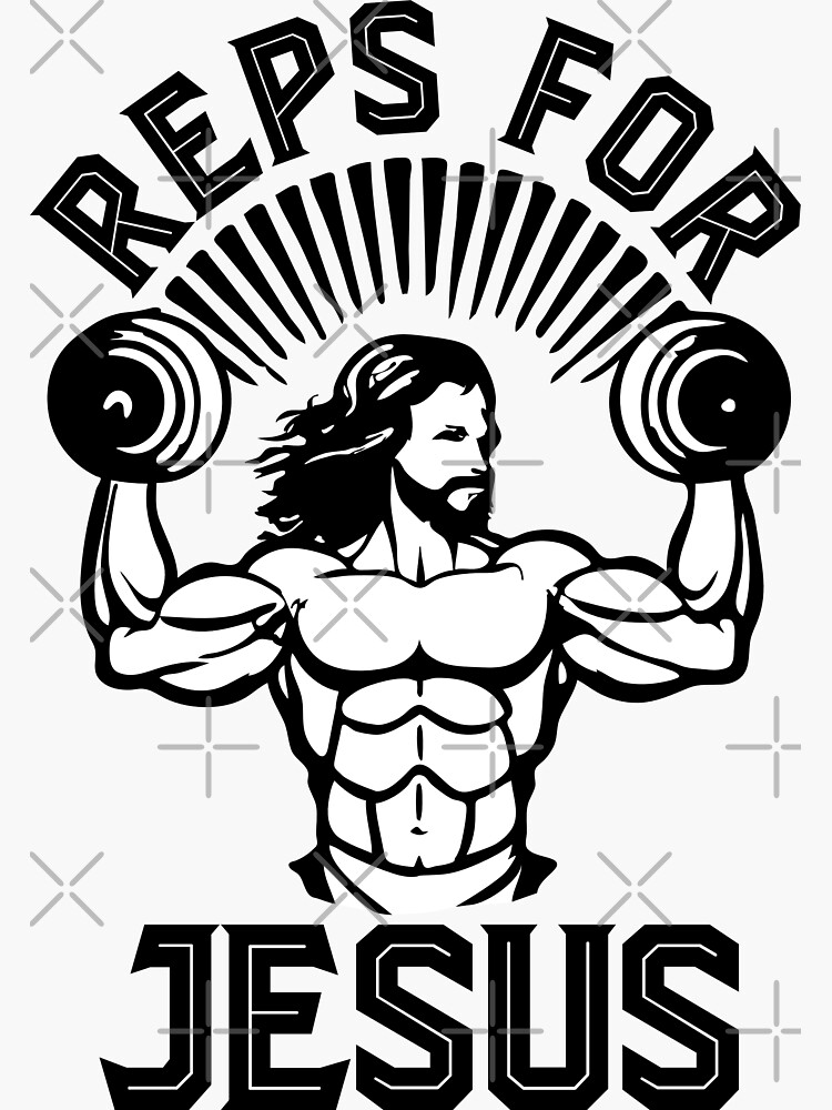 "Reps for Jesus: Motivational Christian Art. Black" Sticker for Sale by ...