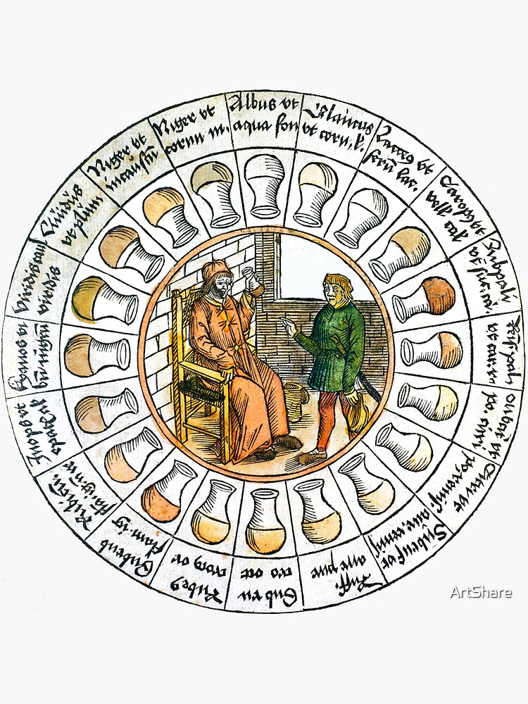 "Medieval Uroscopy Wheel" Sticker for Sale by ArtShare | Redbubble